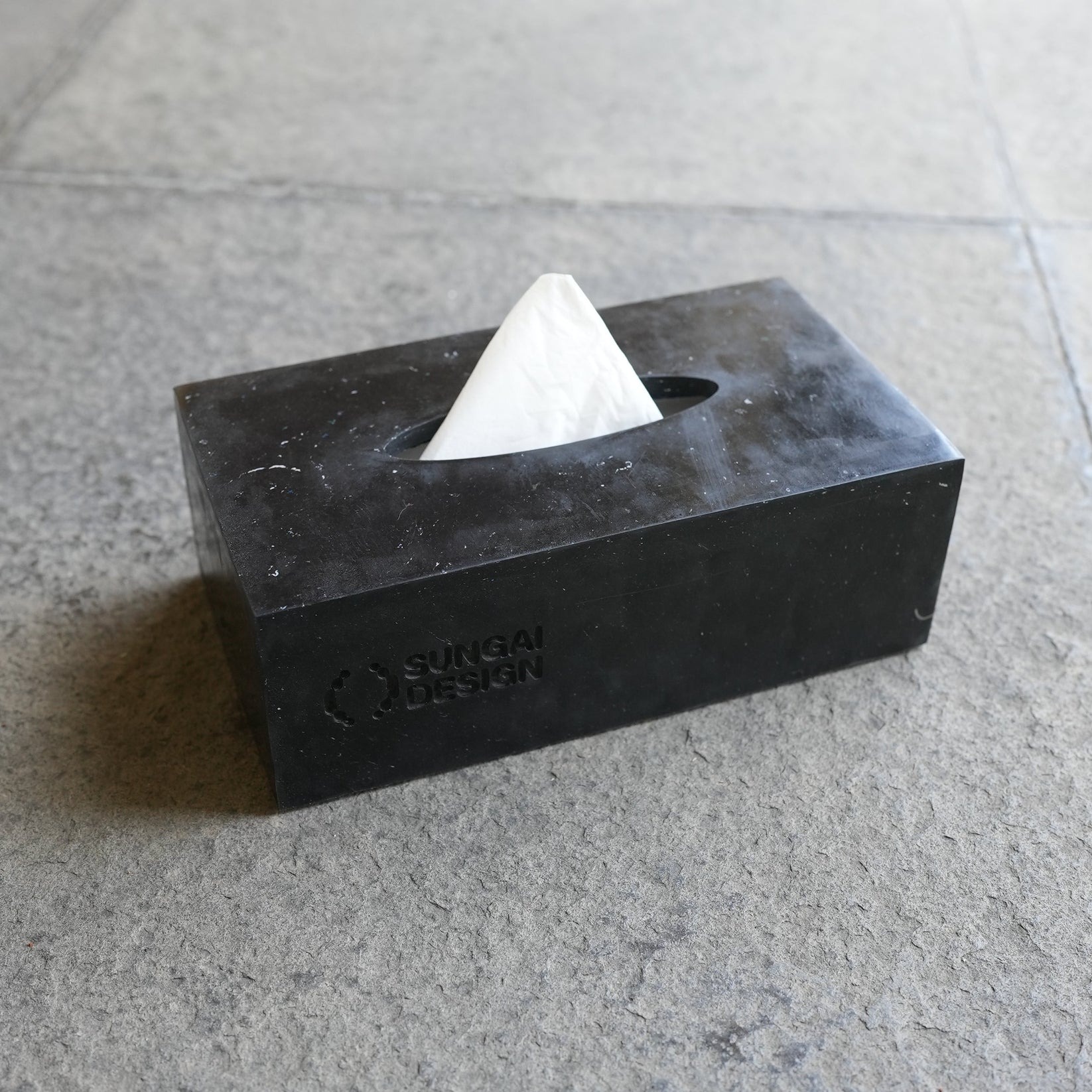 Kotak Tissue Box Cover Granite Black – "Made from Bali River Plastic ...